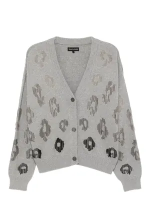 IZAAK AZANEI Chain-link Cardigan - Grey