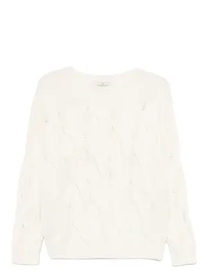 Bruno Manetti Cable-knit Sweater - White