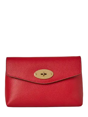 Mulberry Leather Darley Cosmetic Pouch Red