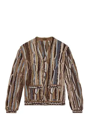 Kapital Gaudy Intarsia Bouclé Cardigan - Brown