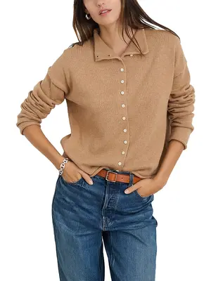 ALEX MILL ALEX MILL Taylor Rollneck Cardigan Camel