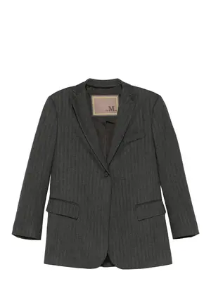 THE M Clara Herringbone Blazer - Grey