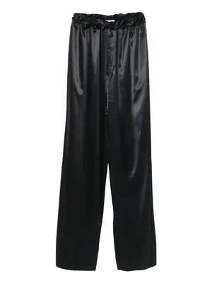 FERRAGAMO Satin Trousers - Black