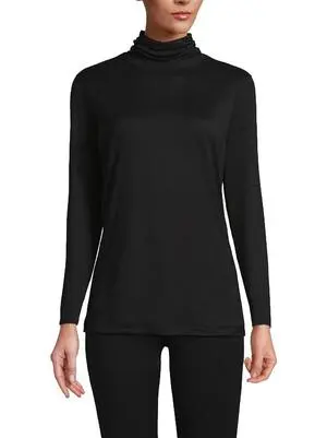 LANDS' END Thermaskin™ Heat Turtleneck Baselayer Top - Black