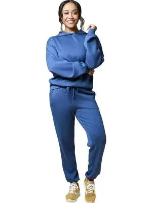SOFTIES Oversize Hoodie Lounge Set - Indigo