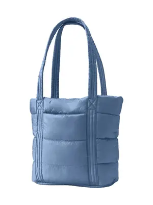 LANDS' END Lands' End Wanderweight Ultralight Packable Tote Bag Light Cornflower Shine