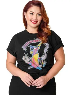 Unique Vintage Graphic Tee - Black Magic Print