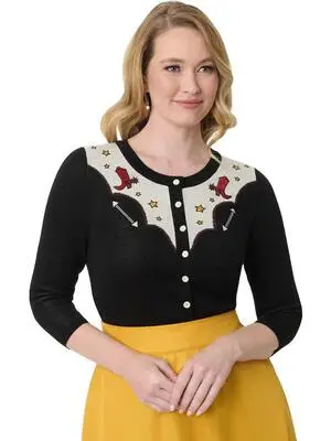 Unique Vintage Unique Vintage Bookworm Cardigan Black Toy Story
