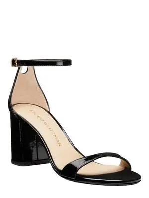 STUART WEITZMAN Stuart Weitzman Nudist Block 75 Sandal Black/black