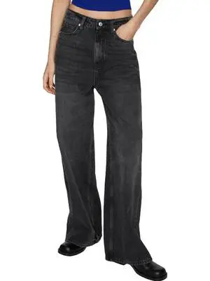 Mango Camilla High-waist Balloon Jeans - Black Denim