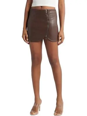 MISTRESS ROCKS Faux Leather Mini Skirt - Earth