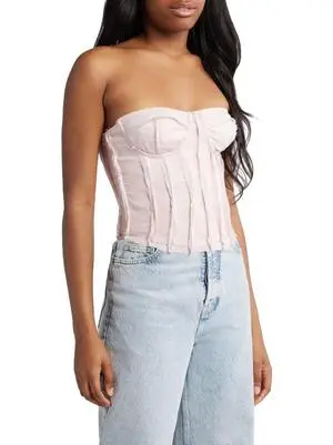 MISTRESS ROCKS Strapless Corset Top - Pink Icing