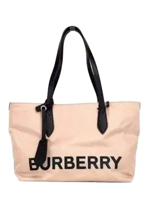 Burberry Small Logo Branded Econyl Nylon Tote - Rose Beige