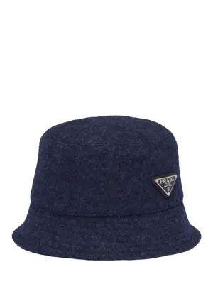Prada Loden Bucket Hat Navy