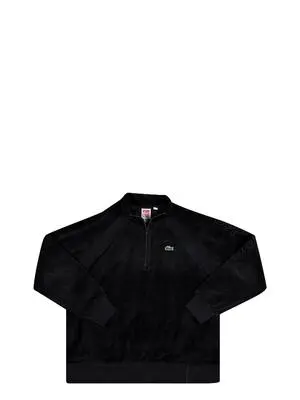 Supreme X Lacoste Velour Half Zip Track Top - Black