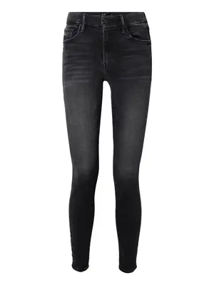 MOTHER The Looker Mid-rise Skinny Jeans - Black