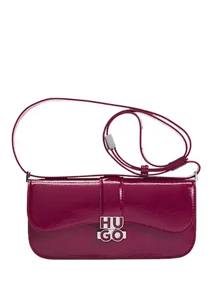 Hugo Logo-plaque Faux-leather Shoulder Bag - Medium Red