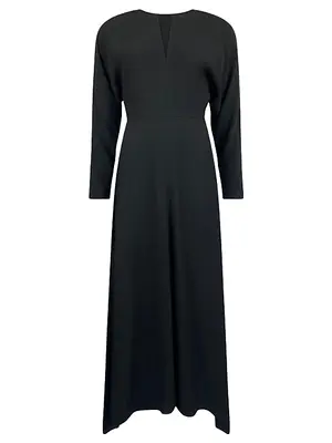 RO&ZO Keyhole-front Crepe Midi Dress - Black