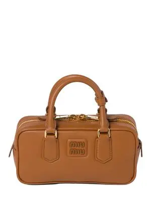 Miu Miu Arcadie Leather Bag - Cognac