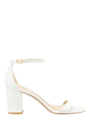 STUART WEITZMAN Nudist 75mm Block Sandals White