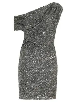 Significant Other Beau Off-the-shoulder Sequined Mini Dress - Grey