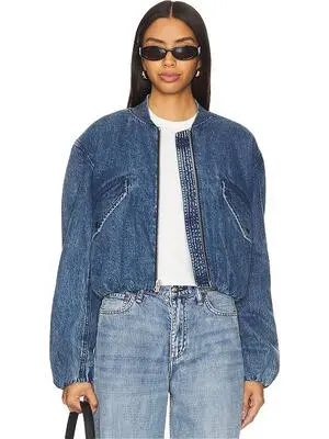 Rag & Bone Maggie Cropped Denim Bomber - Amara