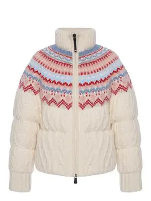Moncler Knit Wool-mohair Down Jacket - White