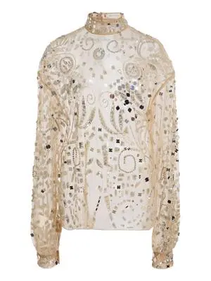 Zuhair Murad Embellished Blouse - Silver
