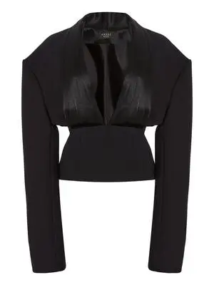 A.W.A.K.E. MODE Crepe Tuxedo Top With Cummerbund Collar