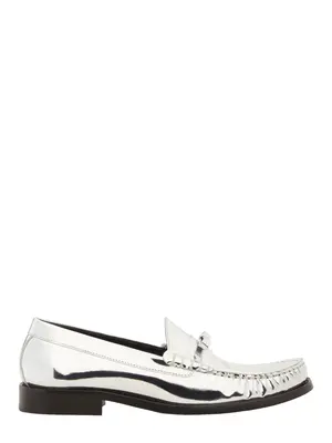 STUART WEITZMAN Lottie Bow Loafers - Silver
