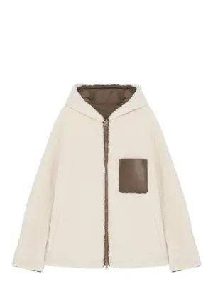 YVES SALOMON Reversible Shearling Hooded Jacket - Neutrals