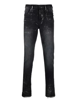 PURPLE BRAND Low-rise Slim-fit Jeans - Black