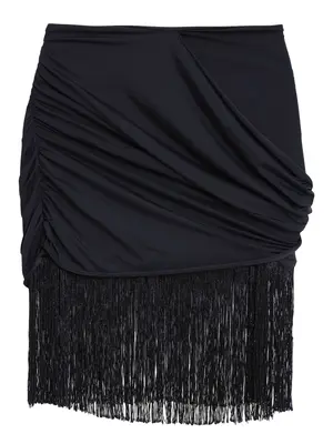 AMIR SLAMA Fringe-detail Mini Skirt - Black