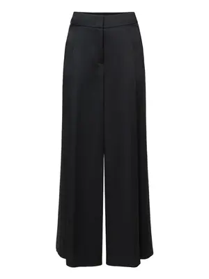 Peserico Satin-finish Palazzo Trousers - Black
