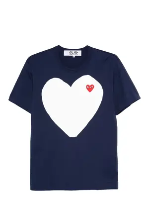 Play Comme Des Garcon Heart-patch T-shirt - Blue