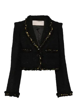 Elie Saab Sequin Tweed Jacket - Black