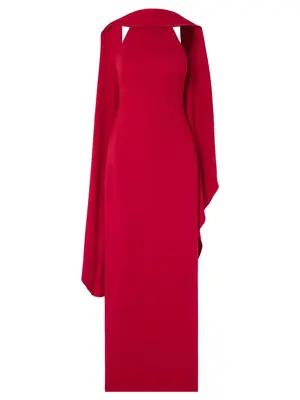 Solace London Emerson Draped Halterneck Gown - Red