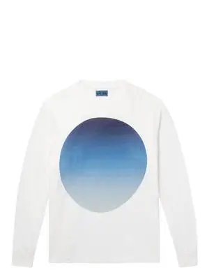 Blue Blue Japan Printed Cotton-jersey T-shirt - White