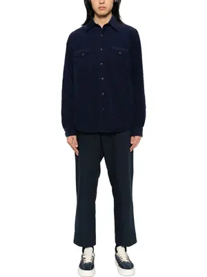 Aspesi Padded Velvet Shirt Jacket - Blue