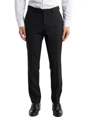 JACK VICTOR Jack Victor Patrick Flat Front Stretch Wool Dress Pants