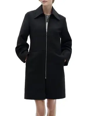 Mango Straight Cut Coat - Black