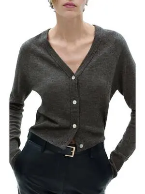 MANGO MANGO Wool V-Neck Cardigan