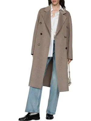 MANGO MANGO Picarol Oversized Double Breasted Wool-Blend Coat