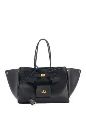 Balenciaga Bel Air Medium Leather Tote - 1000 Black