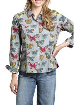 APNY Print Poplin Shirt - Grey Multi