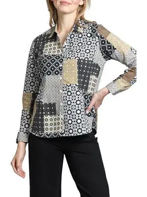 APNY Print Poplin Shirt - Grey/beige Multi