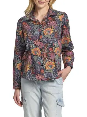 APNY Print Poplin Shirt - Plum Multi