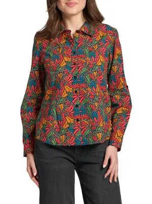 APNY Print Poplin Shirt - Terracotta Multi
