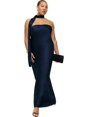 REFORMATION Oren Silk Dress ES Blue