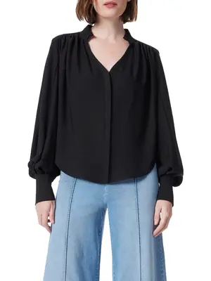 DO BY DEE OCLEPPO Sandwashed Balloon Sleeve Shirt - Black